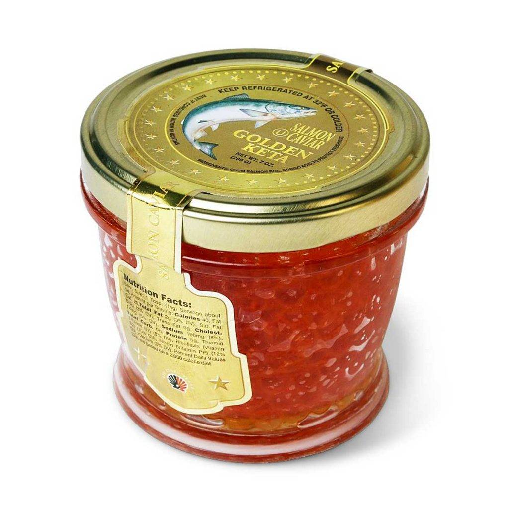 Golden Keta Salmon (Red) Caviar for Sale: 200g (7oz) - Buy Online at ...