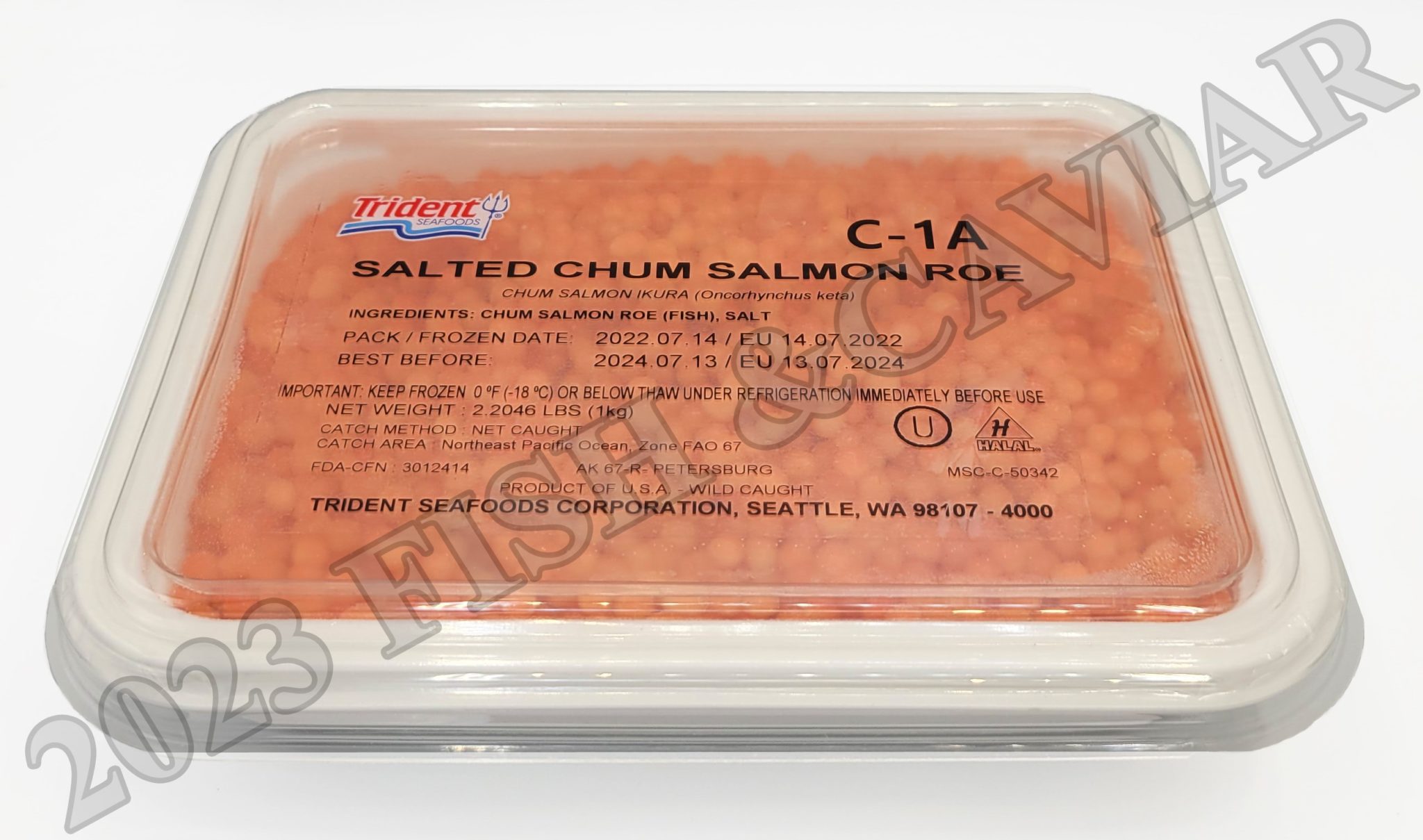 Frozen Chum Salmon (Red) Caviar for Sale: 1 kg (2.2 lb) - Buy Online at ...